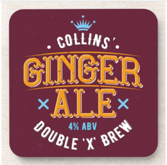 James Collins beer design coaster – Hammers Chat